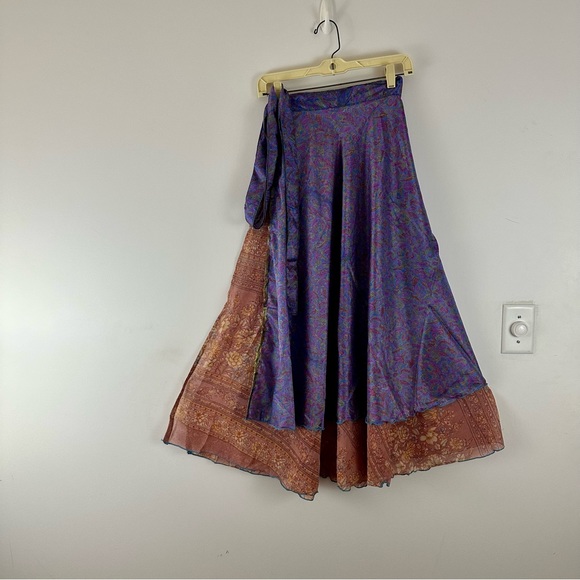 Skirts | Reversible Upcycled Magic Sari Wrap Maxi Skirts Bin11 | Poshmark